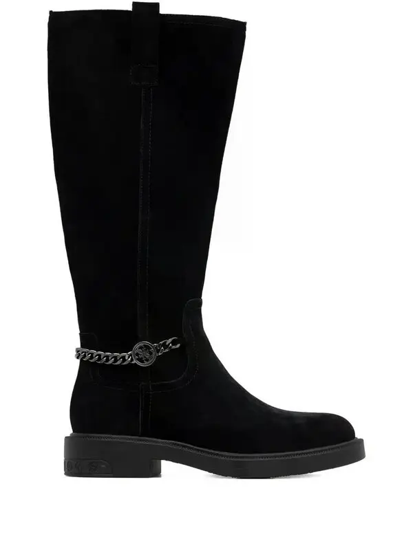 Guess Suede Boots With Chain Detail