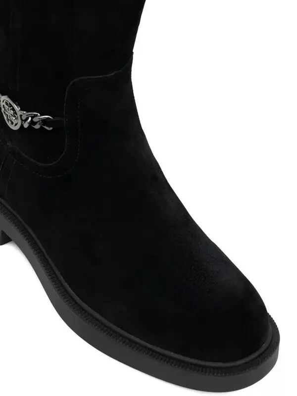 Guess Suede Boots With Chain Detail