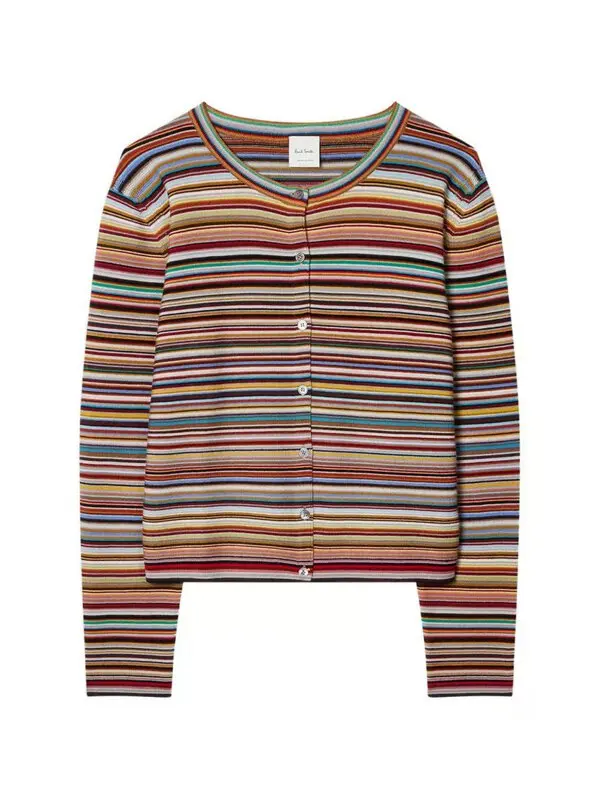 Paul Smith Signature Stripe Cardigan - Orange