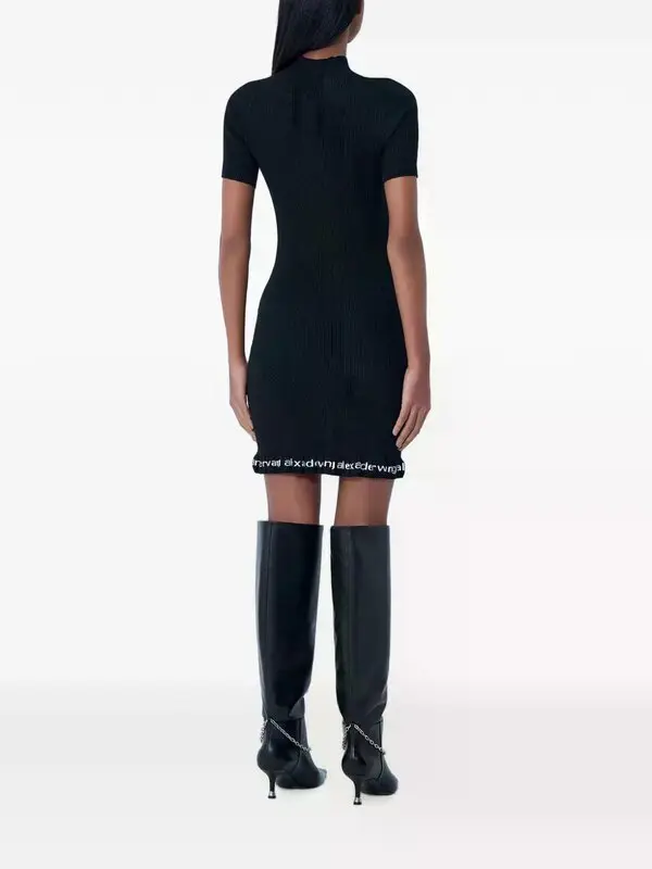Alexander Wang Ribbed Logo-detail Mini Dress