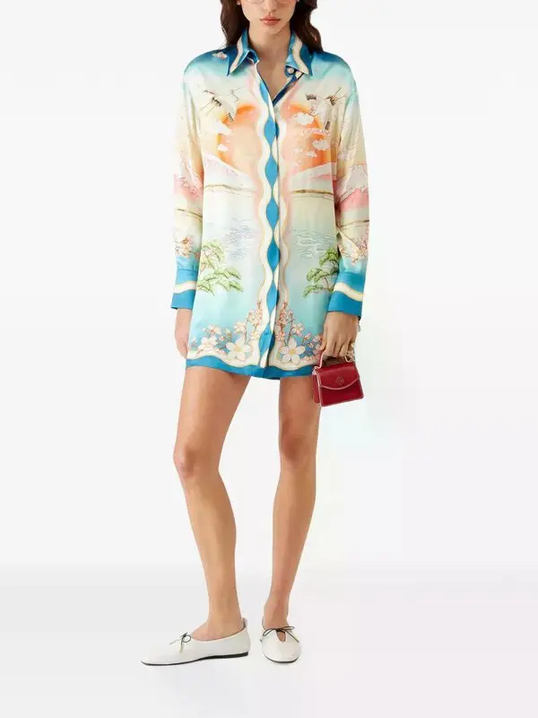 Casablanca Crane-print Midi Dress