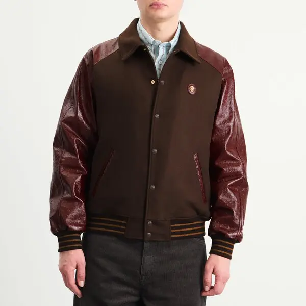 Drole De Monsieur Wool And Leather Teddy Jacket