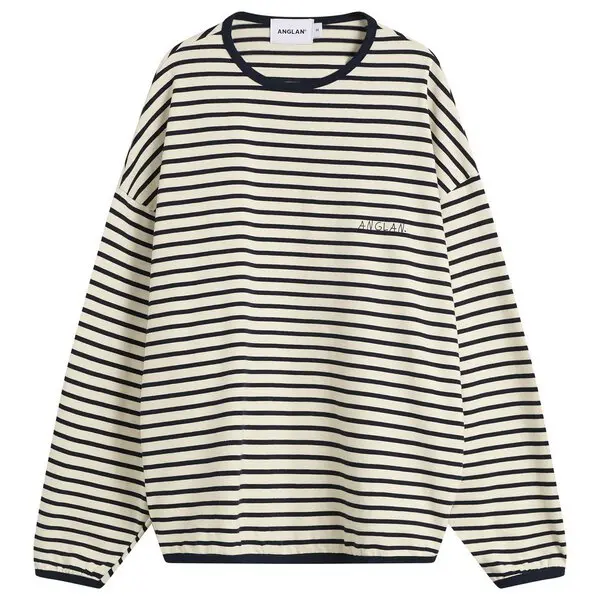 ANGLAN Striped Long Sleeve - Navy