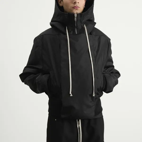 Rick Owens Cropped Alice Parka Jacket - Black | Editorialist