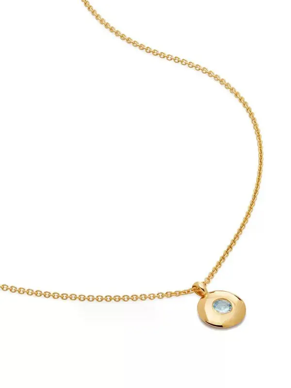 Monica Vinader 18kt Recycled Vermeil Aquamarine Pendant Necklace - Gold