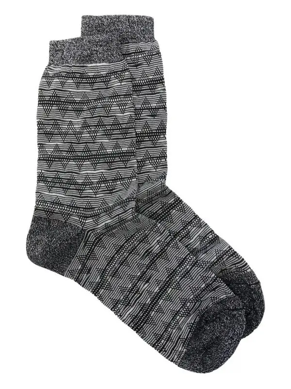 Missoni Zig-zag Patterned Socks - Black