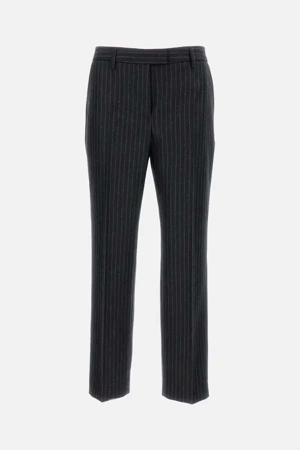 Alberto Biani Franca Striped Trousers - Nero
