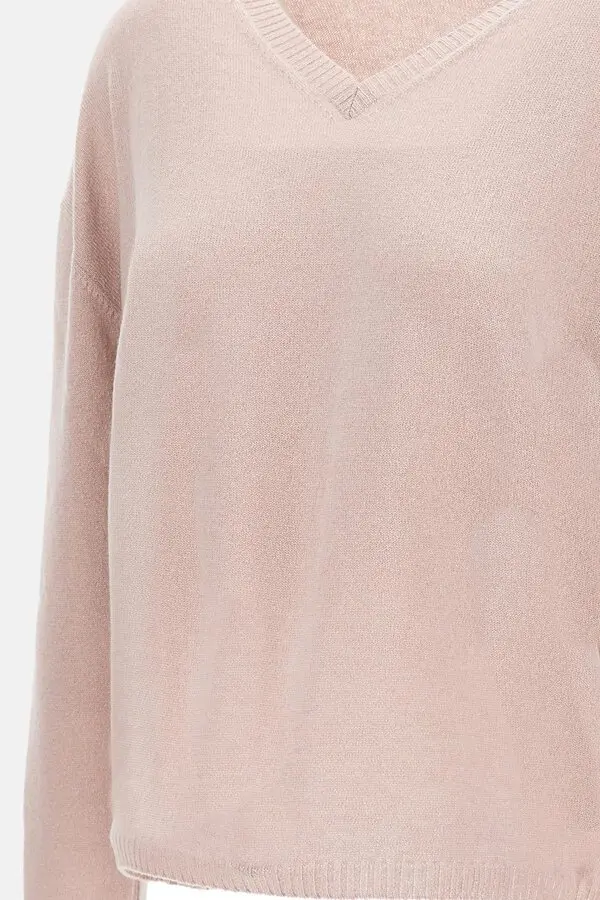 STEFANO MORTARI Fine Knit Cashmere V-neck Pullover - Rosa