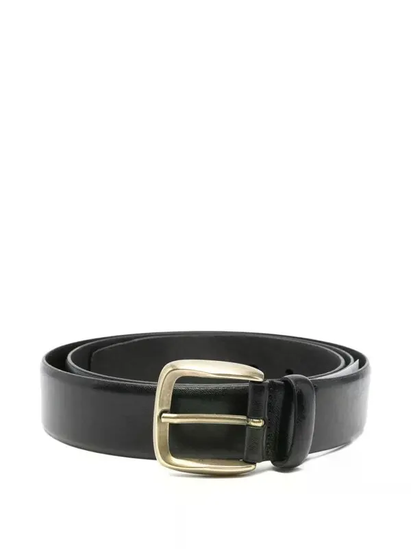 Aspesi Buckle Leather Belt - Black
