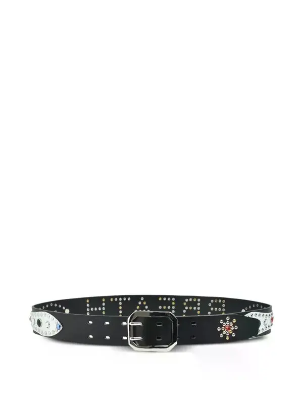 BREATH Studded Leather Belt - Black