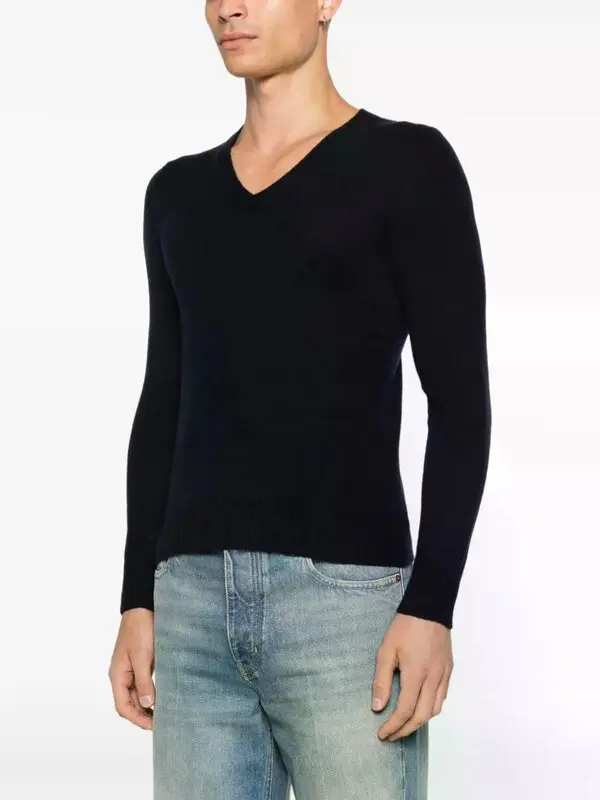 Prada V-neck Long Sleeve Sweater - Blue