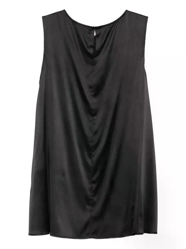 PUROTATTO Crew Neck Sleeveless Top - Black