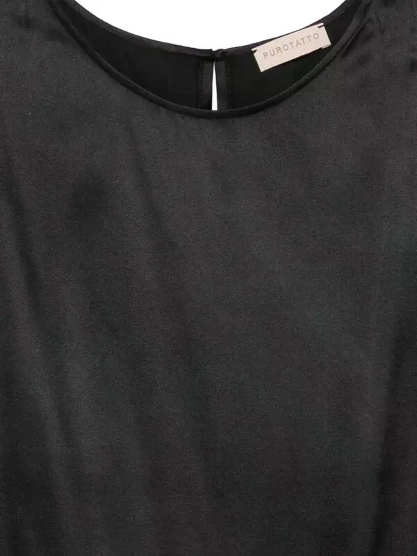 PUROTATTO Crew Neck Sleeveless Top - Black