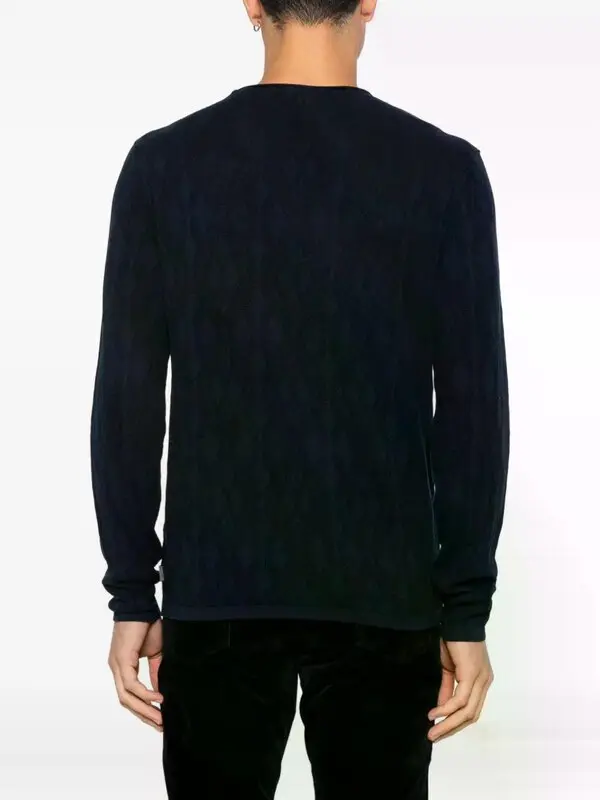 John Varvatos Diamond-knit Sweater