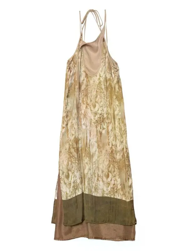 MULLER OF YOSHIOKUBO Tie-strap Floral-print Dress - Neutrals