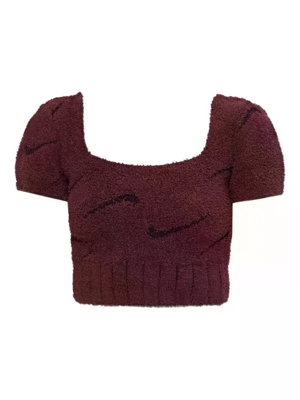 Nike Phoenix Bouclé Square-neck Top - Red