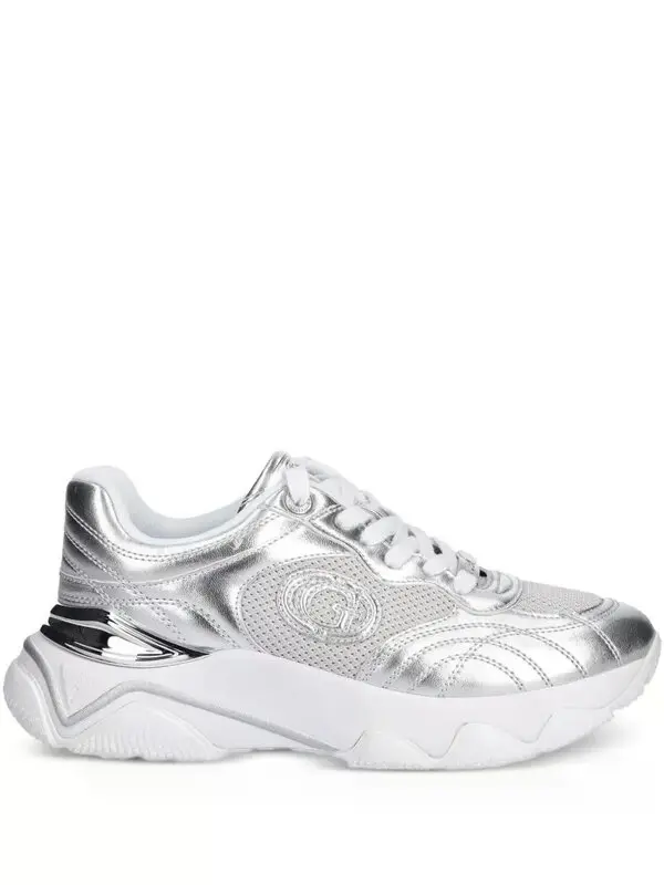 Guess Perforated Logo Low-top Sneakers - Silver