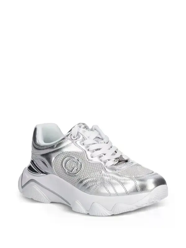 Guess Perforated Logo Low-top Sneakers - Silver
