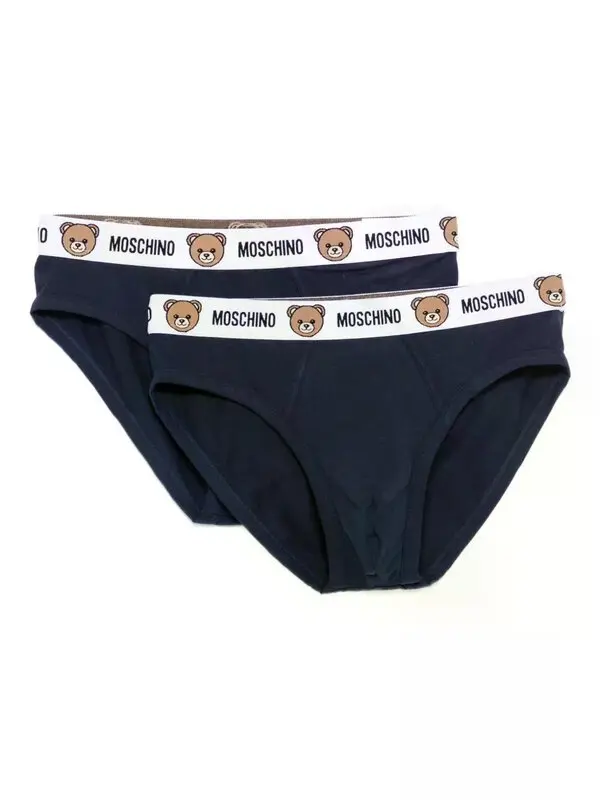 Moschino Logo-detail Briefs - Blue