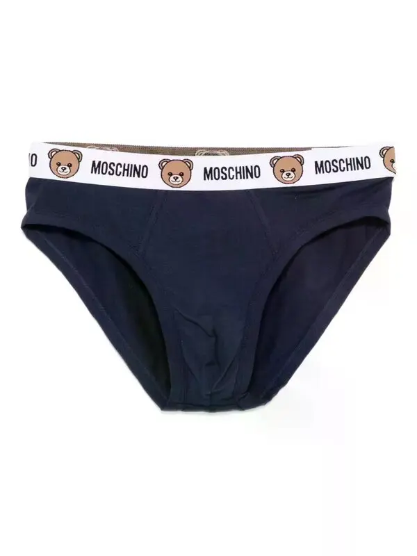 Moschino Logo-detail Briefs - Blue
