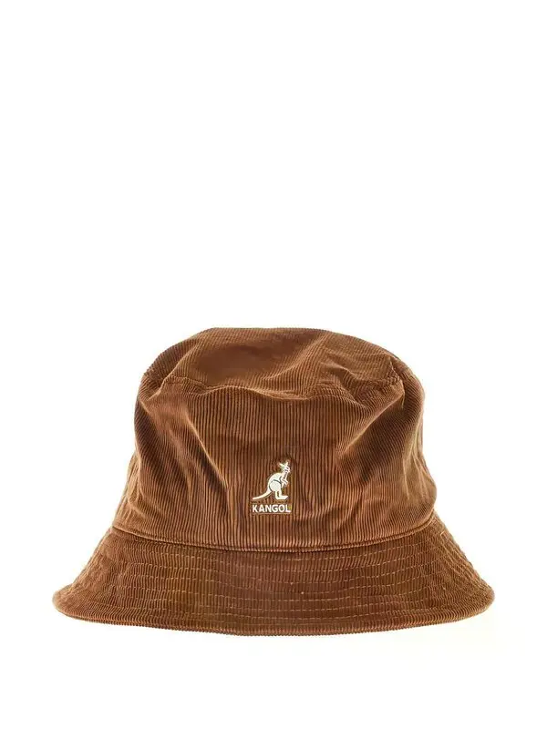 KANGOL Corduroy Bucket Hat With Logo - Brown