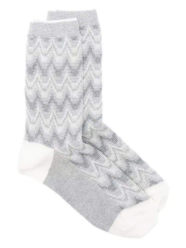 Missoni Zig-zag Pattern Socks - Grey