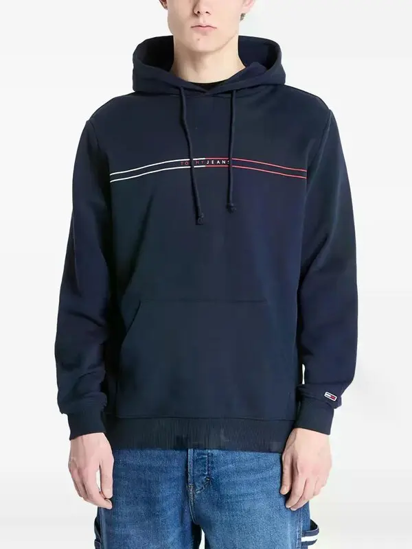 Tommy Hilfiger Logo Cotton Hoodie - Blue