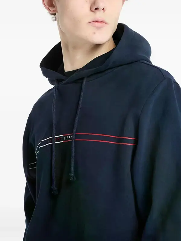 Tommy Hilfiger Logo Cotton Hoodie - Blue