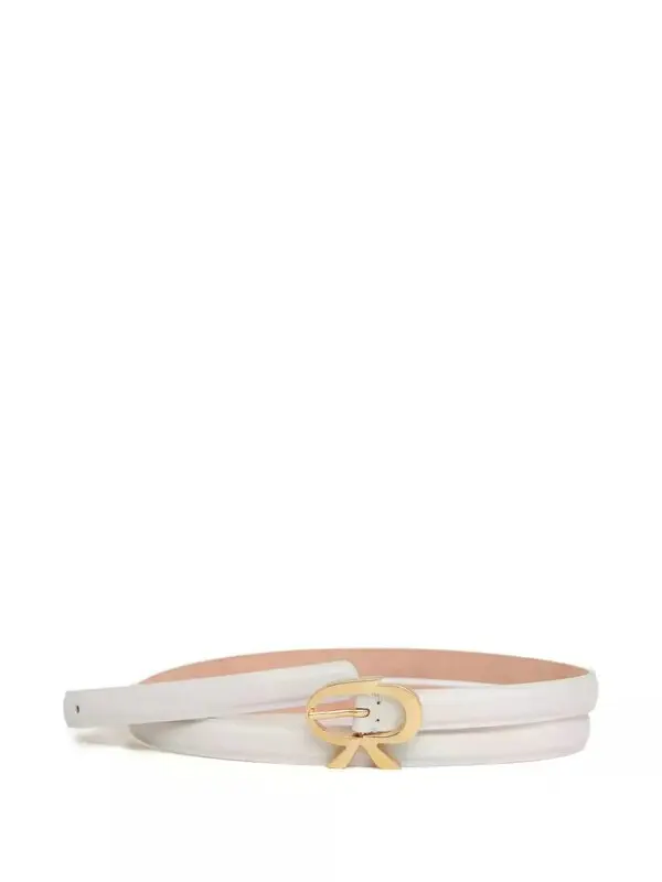 GIANVITO ROSSI Buckled Leather Belt - White