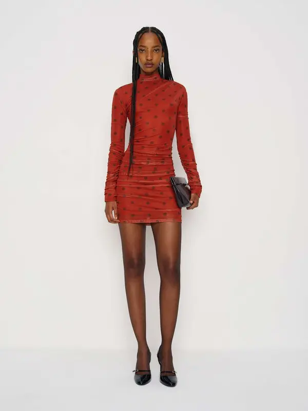 REFORMATION Emerson Knit Dress - Red