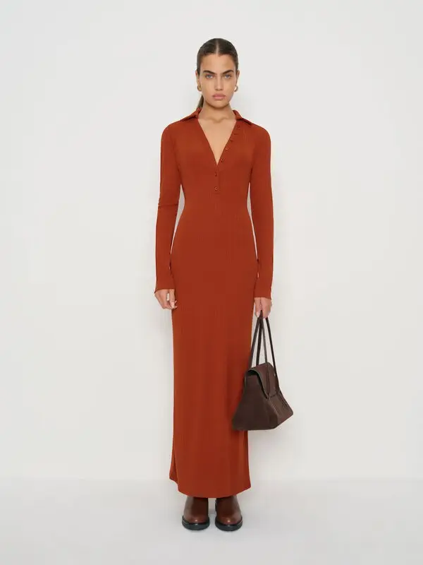 REFORMATION Aubrey Knit Maxi Dress - Natural