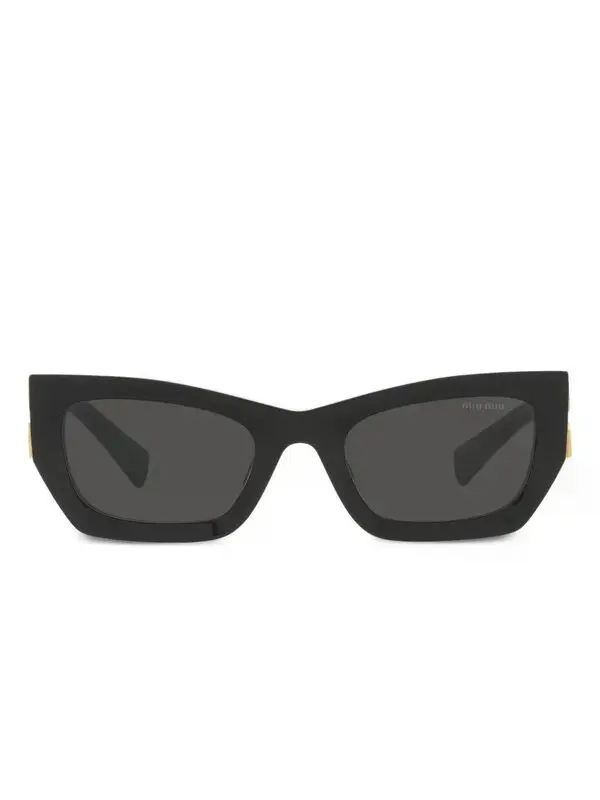 Miu Miu Logo-lettering Sunglasses - Black