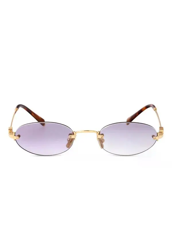 Miu Miu Oval-frame Sunglasses - Gold