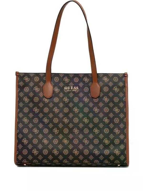 Guess Monogram-patterned Tote Bag - Brown
