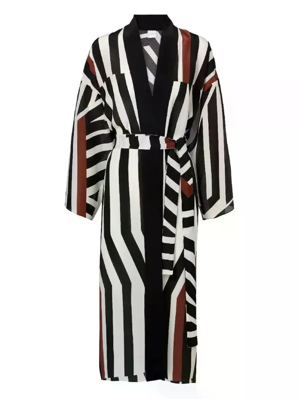 Max Mara Ovatte Striped V-neck Cover-up - Black