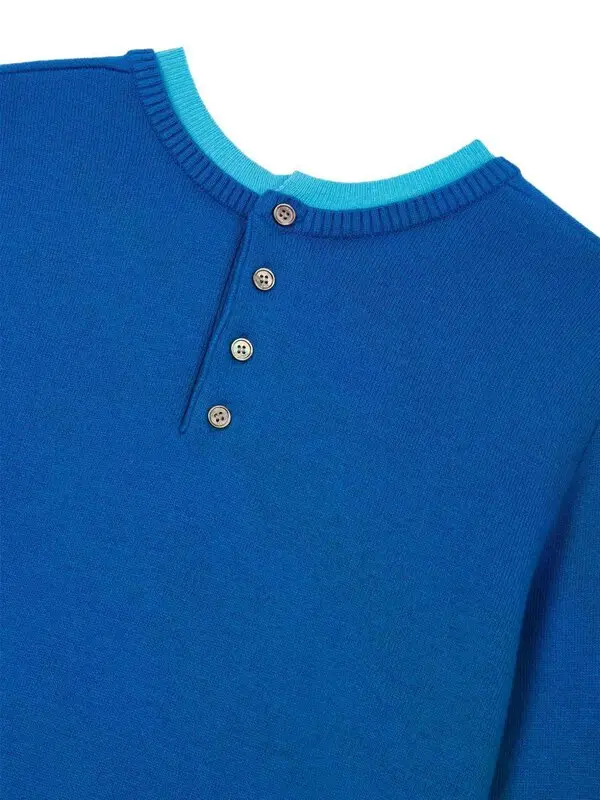 STUDIO TOMBOY Layered Round-neck Sweater - Blue