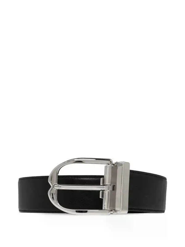 Bally Logo Buckle Leather Belt - Black