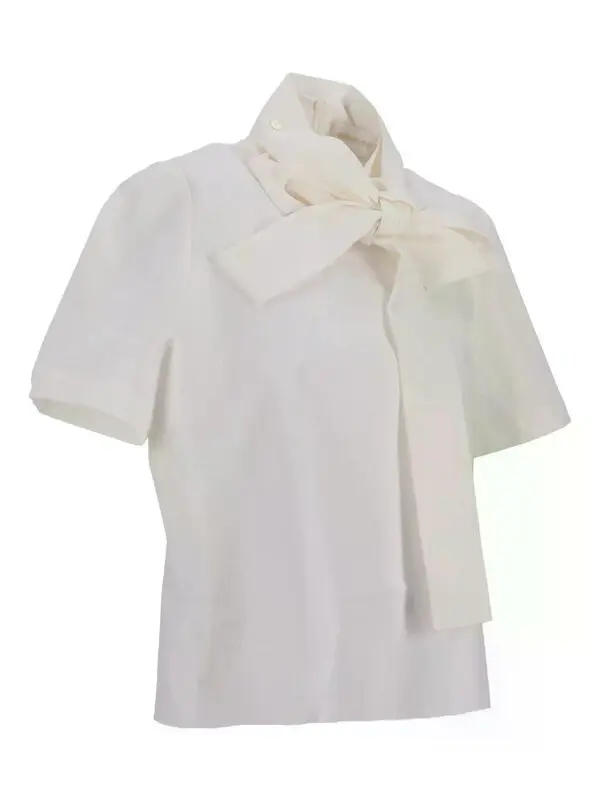 SHUSHU/TONG Tie-neck Short-sleeve Blouse