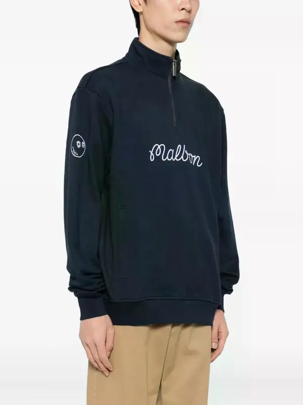 MALBON Collegiate Half-zip Sweatshirt