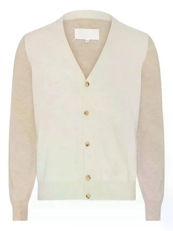 MAISON MARGIELA Elbow-patch Wool Cardigan - Neutrals