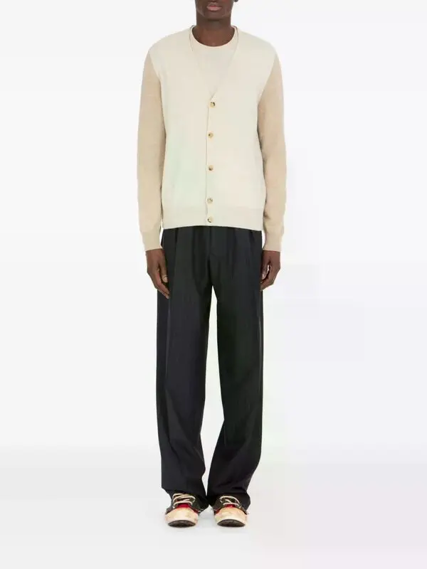 MAISON MARGIELA Elbow-patch Wool Cardigan - Neutrals