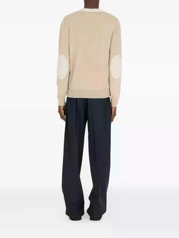 MAISON MARGIELA Elbow-patch Wool Cardigan - Neutrals