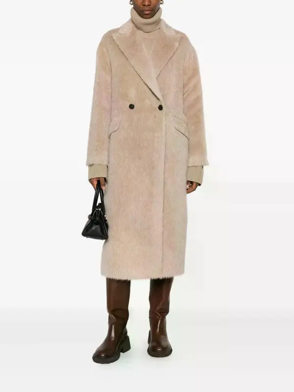 Tagliatore Linden Double-breasted Long Coat - Neutrals