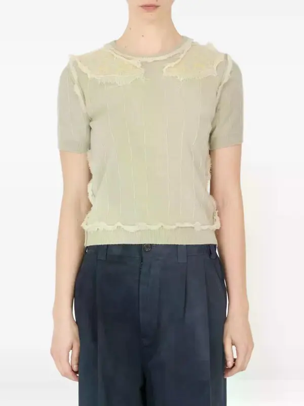 MAISON MARGIELA Ribbed Knit Top With Frayed Edges