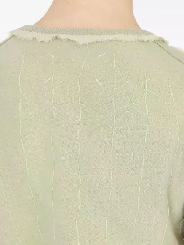 MAISON MARGIELA Ribbed Knit Top With Frayed Edges