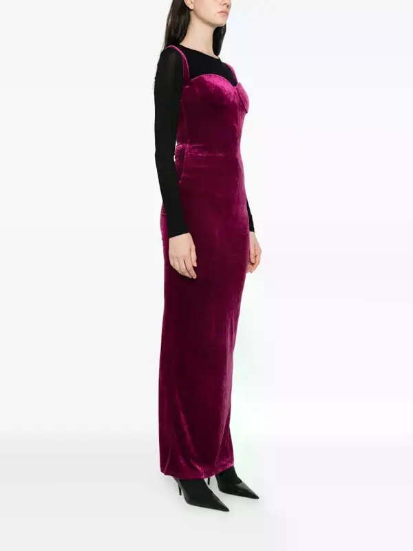 Balenciaga Velvet-finish Dress - Purple