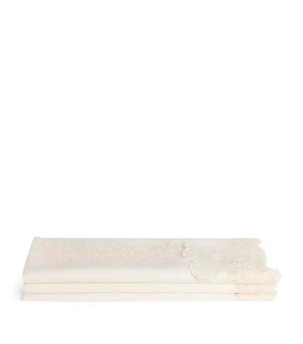 DEA Linen Lace-trim Elite Tablecloth - Ivory