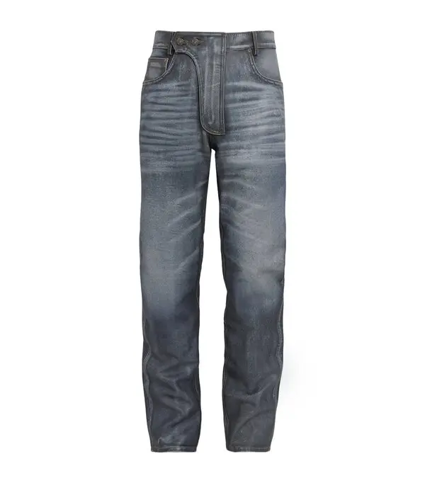 424 Denim-effect Leather Trousers