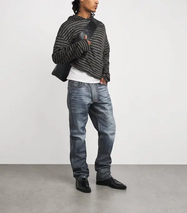 424 Denim-effect Leather Trousers