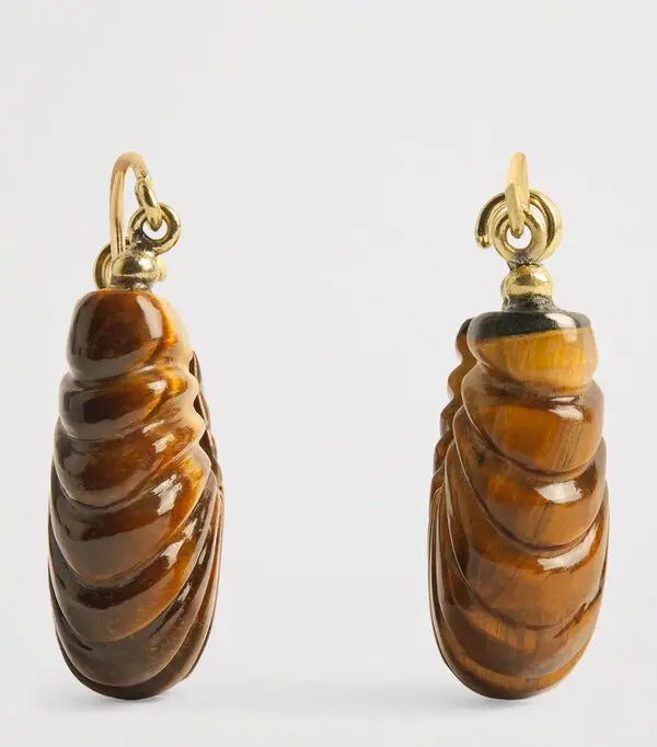 Ulla Johnson Tiger Eye Zora Hoop Earrings